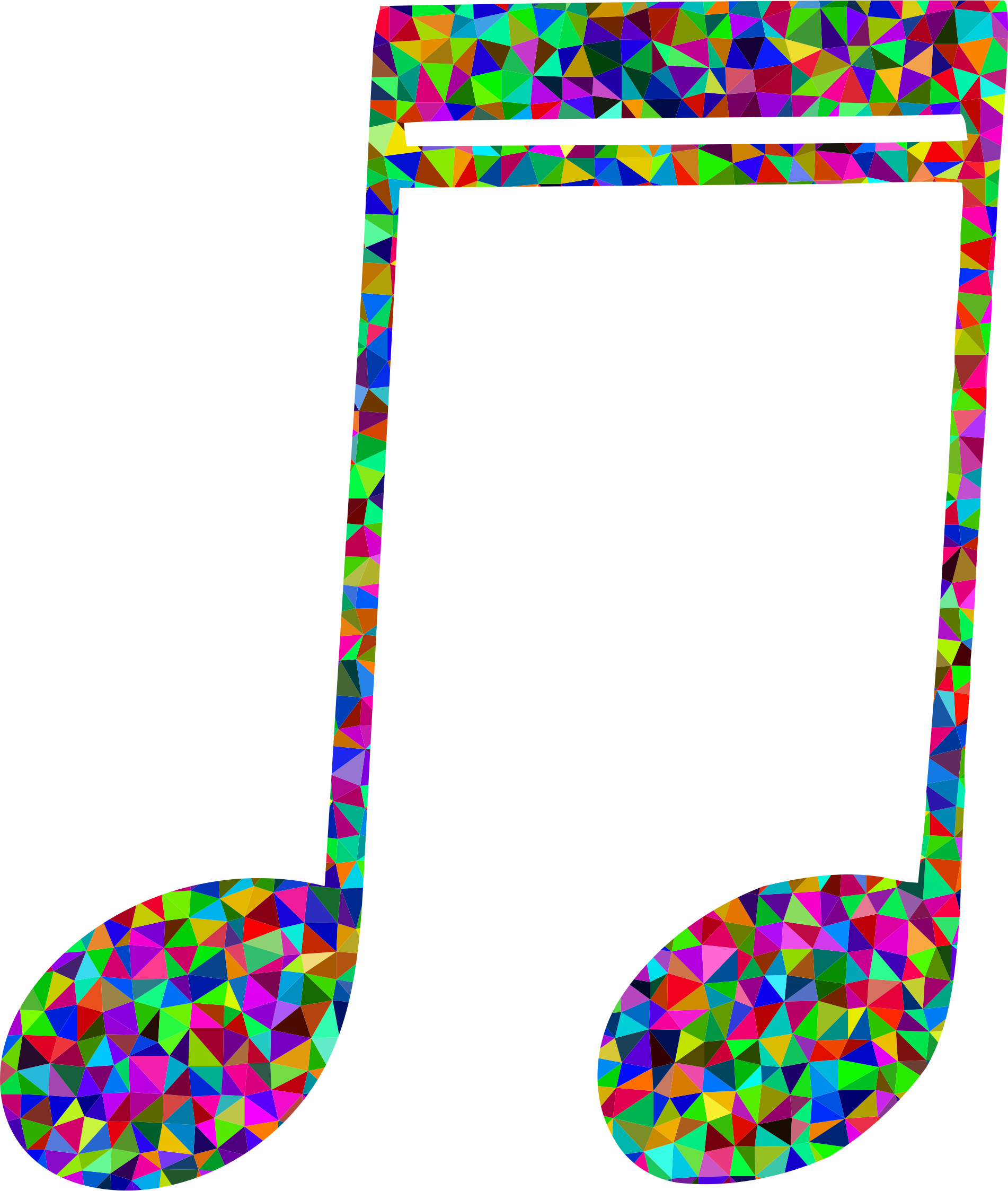 Clipart - Rainbow Music Notes Clipart - (1902x2246) Png Clipart Download