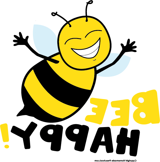 Bee Happy Clipart - Clip Art - (558x566) Png Clipart Download