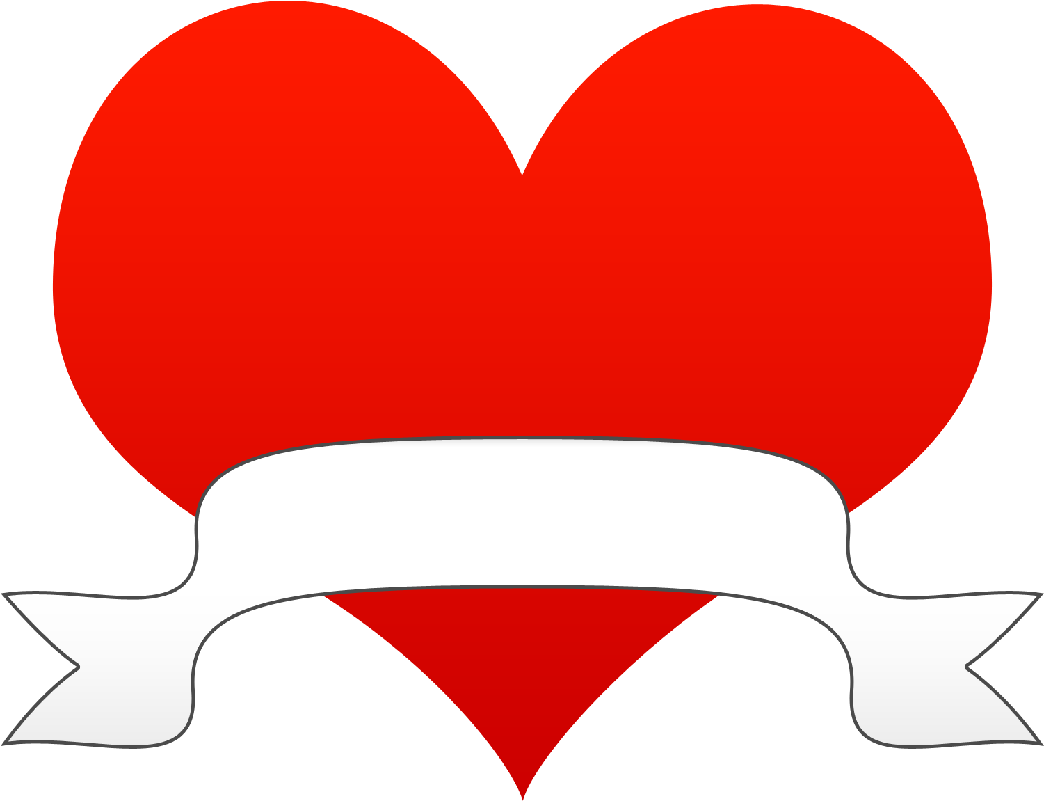 Heart Clipart - Heart With Ribbon Clipart - (1538x1223) Png Clipart ...