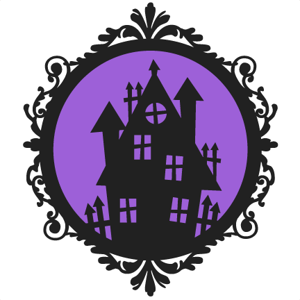 Haunted House Frame Svg Scrapbook Cut File Cute Clipart - Silhouette ...