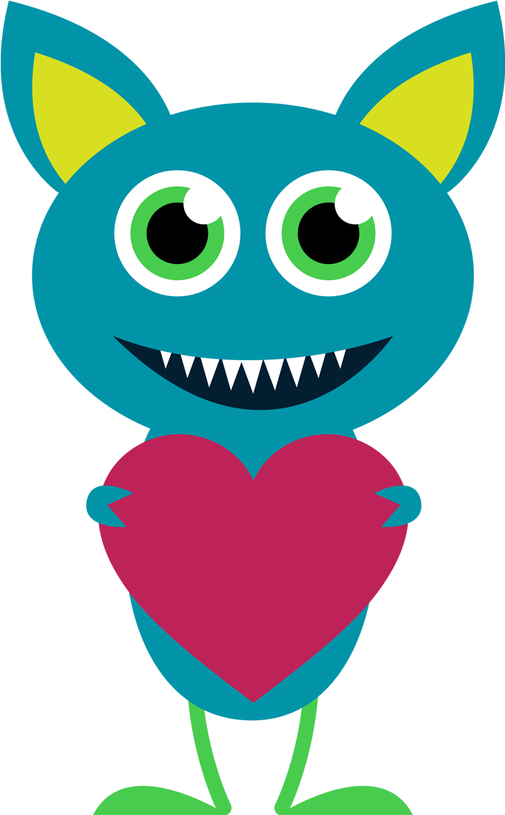 Monster Clipart - Valentine's Day Clipart Monster - (927x1200) Png ...