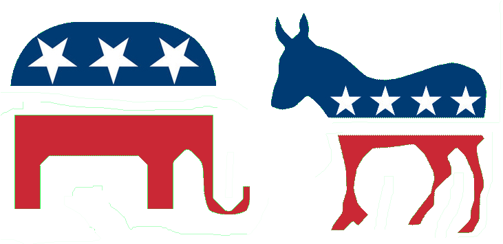 Political Communication - Republican And Democratic Symbols - Full Size ...