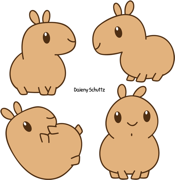 Chibi Capybara By Daieny On Deviantart - Chibi Capybara - (600x625) Png ...