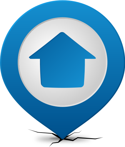 Location Map Pin Home Blue - Emblem - (425x500) Png Clipart Download