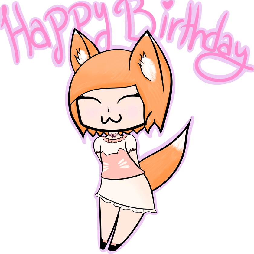 Happy Birthday Girl 25th Gif - Happy Birthday Fox Gif - (840x840) Png ...