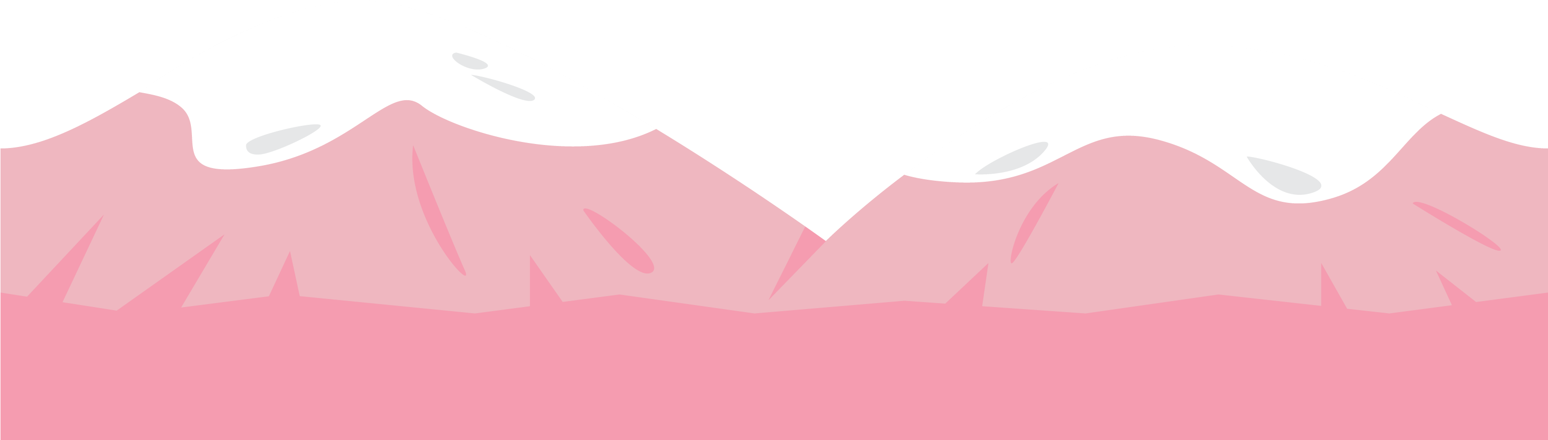 Pink Mountain Clipart - (3072x1065) Png Clipart Download