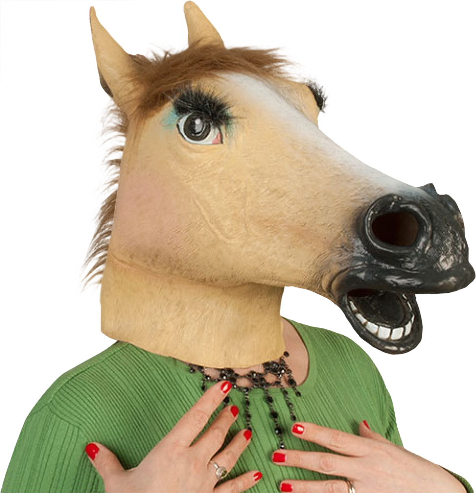 Archie Mcphee Lady Latex Horse Mask - (967x1000) Png Clipart Download
