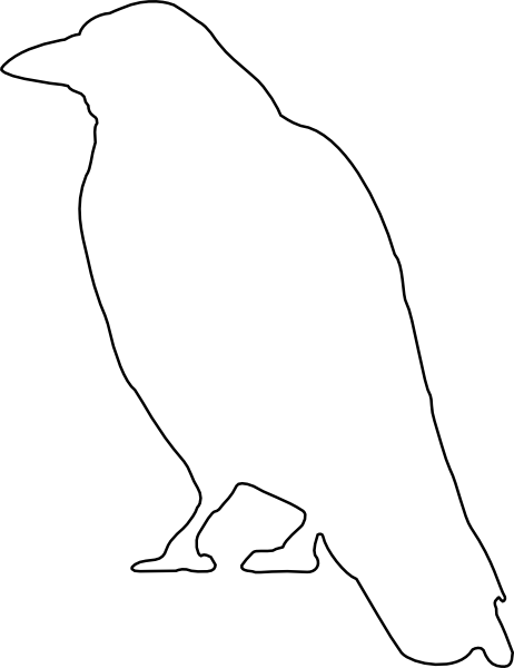 Raven Outline - Full Size PNG Clipart Images Download