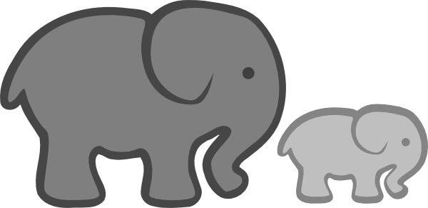 Baby Elephant Clipart Cartoon Collection - Gray Elephant Baby Shower ...