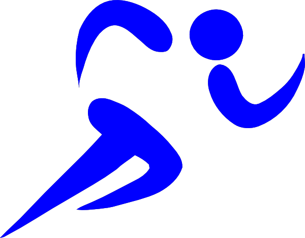 Blue Athlete Clip Art - Cartoon Runner - (600x470) Png Clipart Download