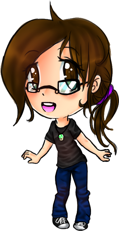 Nerd Girl By Mizukiee - Nerd Chibi Anime Girl - (500x800) Png Clipart ...