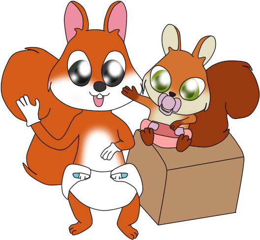 Screwy Squirrel And Baby Hammy - Cartoon - (581x635) Png Clipart Download
