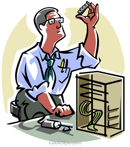 Computer Technician Royalty Free Vector Clip Art Illustration ...