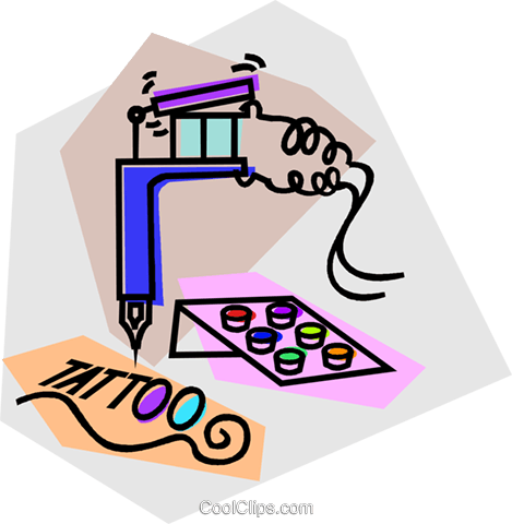 Tattoo Gun With Ink Royalty Free Vector Clip Art Illustration - Tattoo ...