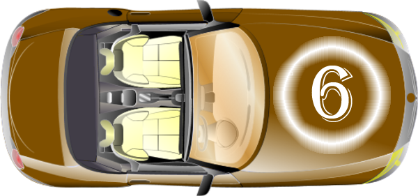 Cartoon Car Top View - (600x281) Png Clipart Download