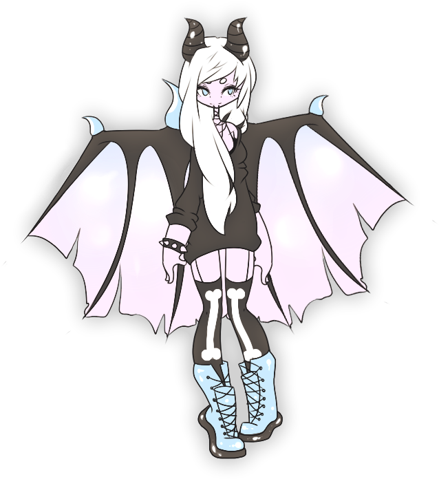 Pastel Demon - Anime Pastel Goth Demon - (690x780) Png Clipart Download