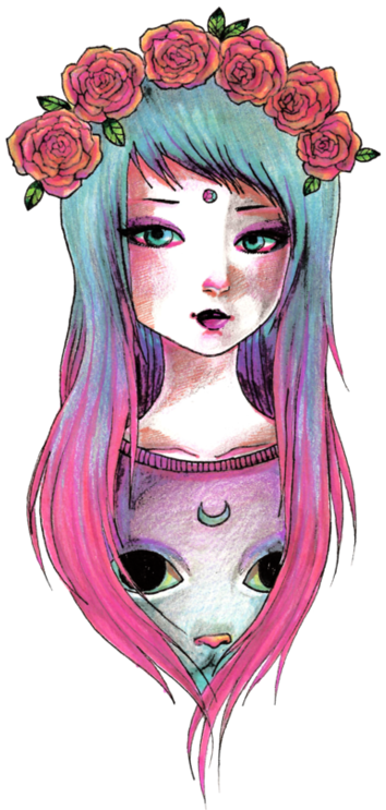 Pastel Goth - Pastel Goth Girl Drawing - (367x750) Png Clipart Download