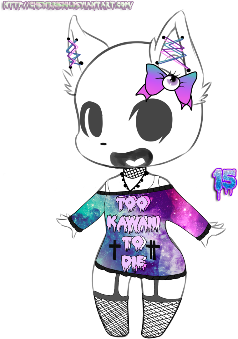 Pastel Goth Anime Base - (900x1125) Png Clipart Download