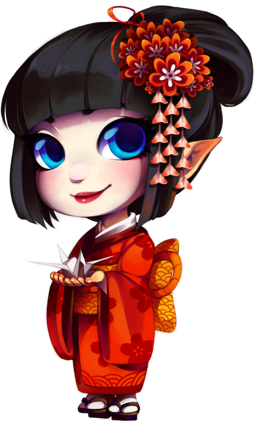 Geisha Clipart Chibi - Geisha Chibi - (521x889) Png Clipart Download