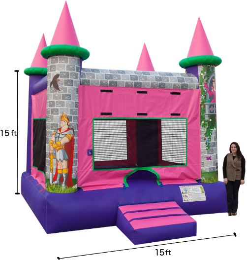 Jumpy House Rentals - Pink Bounce House Castle - (509x526) Png Clipart ...