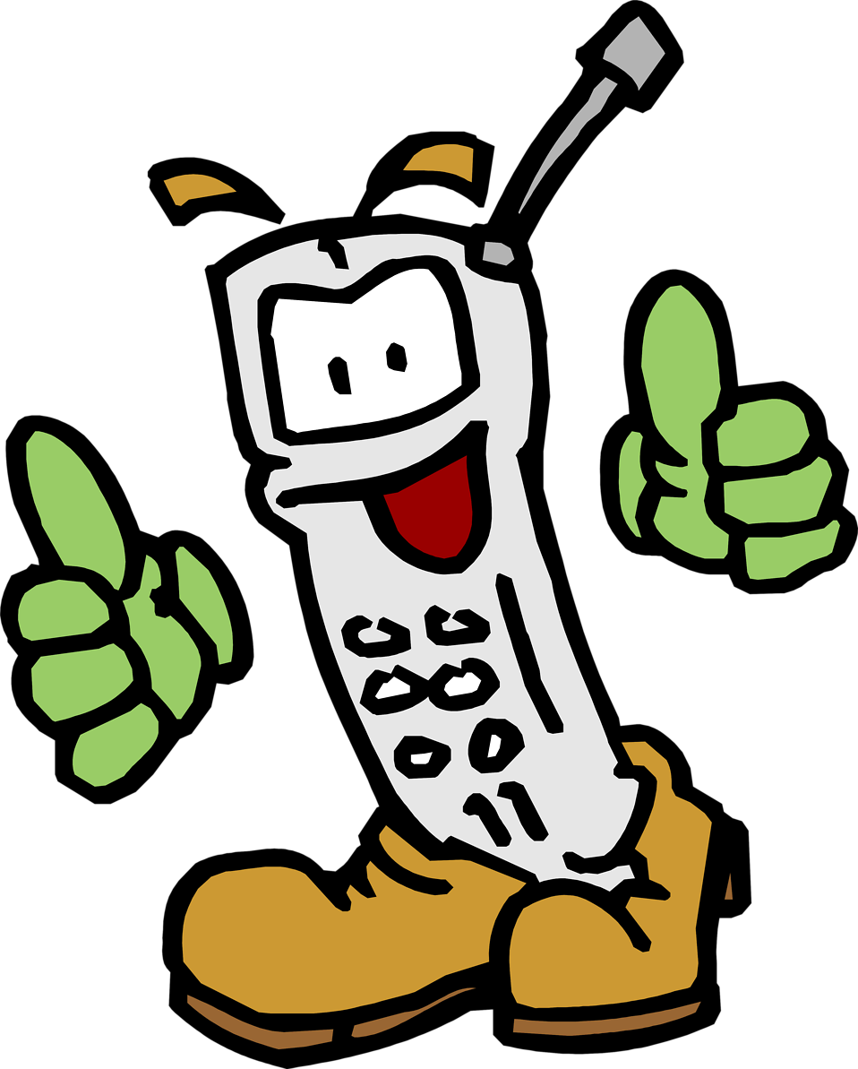 Illustration Of A Cartoon Telephone With A Face - Handy Gif Animiert ...