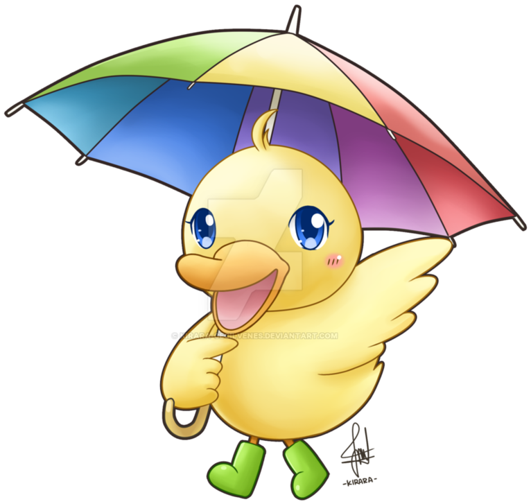 Chibi Duck By Kirara-cecilvenes - Clipart Of Ducks With Umbrella ...
