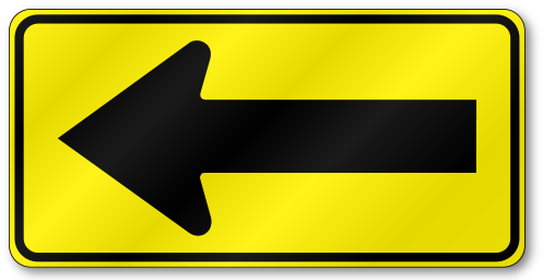 Large Straight Arrow W1-6 - Traffic Sign - (500x500) Png Clipart Download