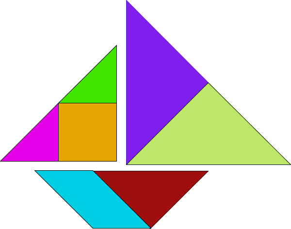 Tangram 8 Vector Clip Art - Ship Tangram - (600x472) Png Clipart Download