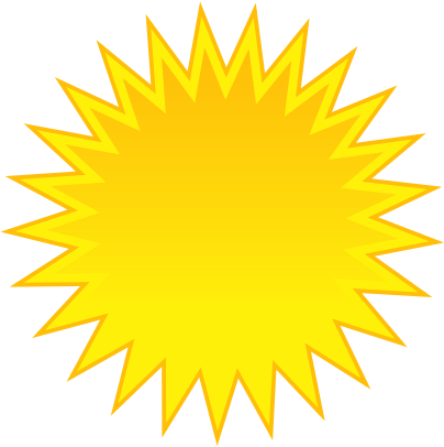 Sunny Weather Clip Art - Cartoon Sun With Black Background - Full Size ...
