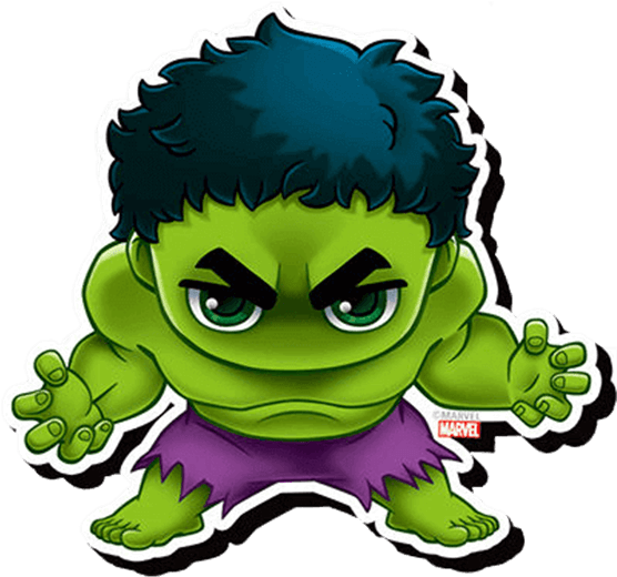 Chibi Hulk Magnet - Avengers Chibi - (555x555) Png Clipart Download