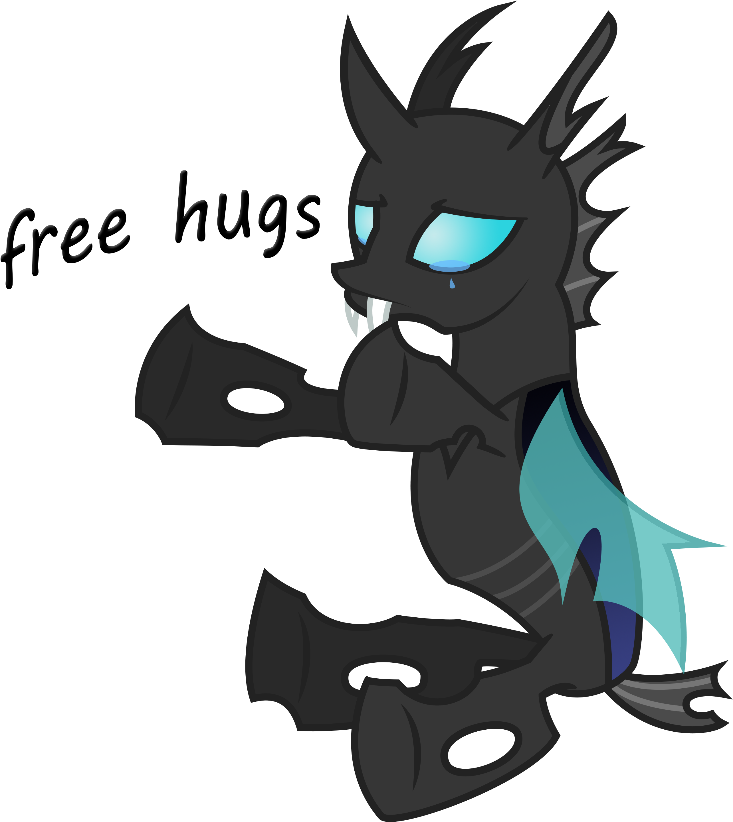 My Little Pony - Mlp Changeling Sad - (3000x3000) Png Clipart Download