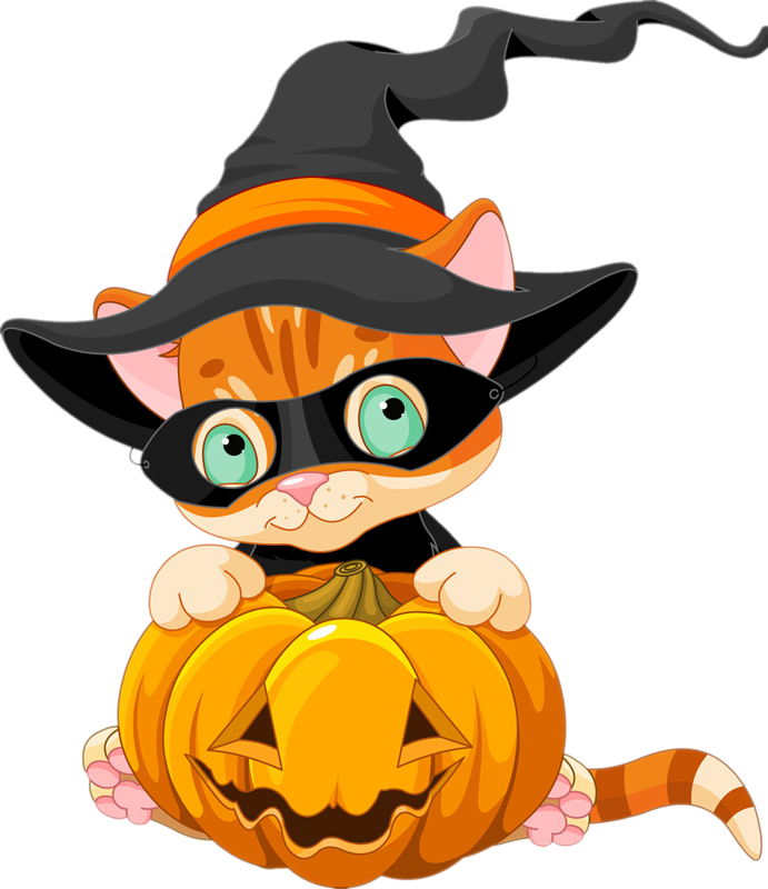 Cute Halloween Kitten Vector - Halloween Cat Clipart - Full Size PNG ...