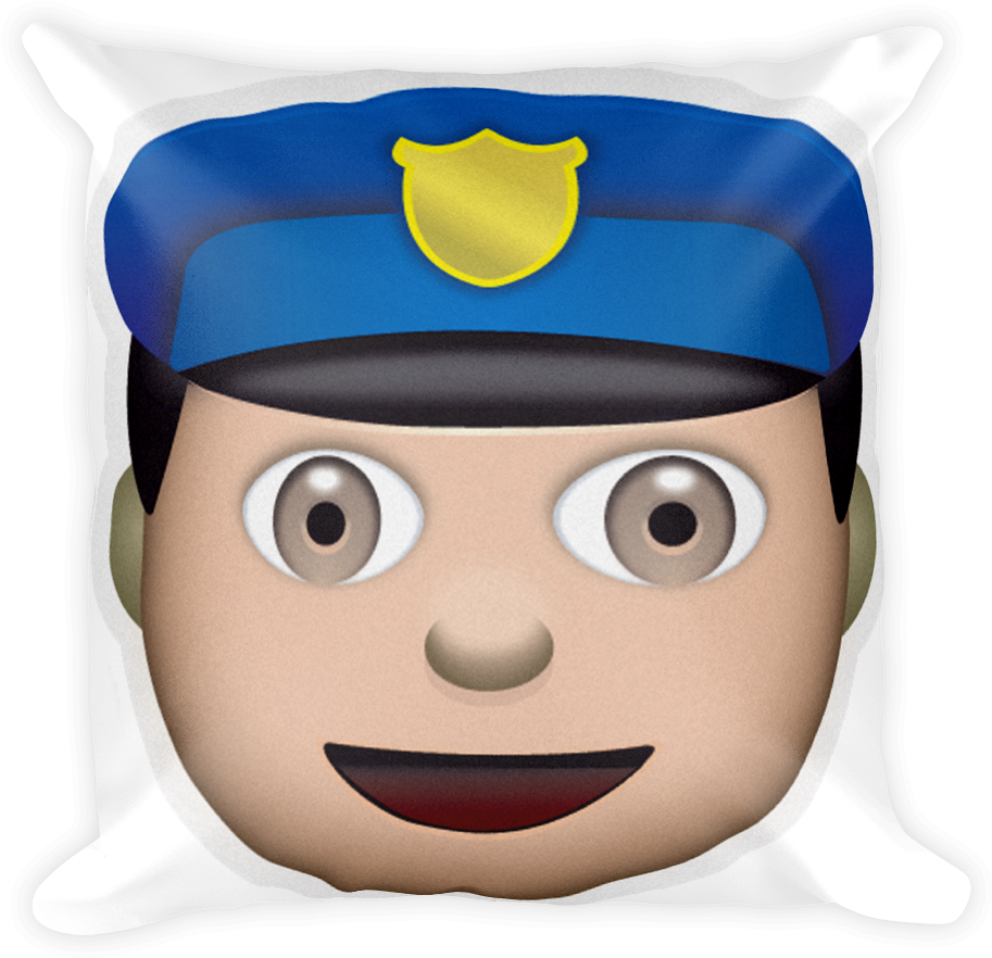 Emoji Pillow - Police Officer - Emoji - (1000x1000) Png Clipart Download