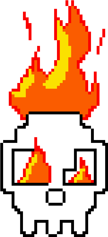 Fire Skull - Fire Pixel Art Png - (410x840) Png Clipart Download