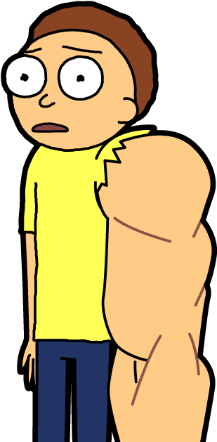 Giant Arm Morty - Pocket Mortys Morty Normal - (330x650) Png Clipart ...