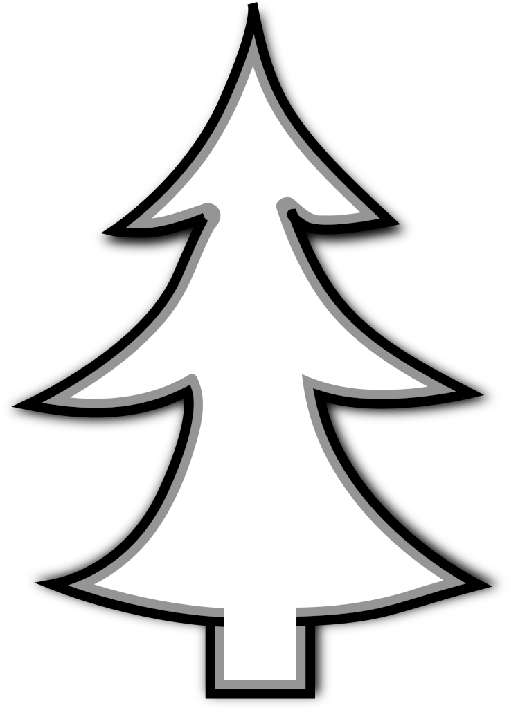 Christmas Tree Outline Clip Art - Christmas Tree Line Art - (743x1024 ...