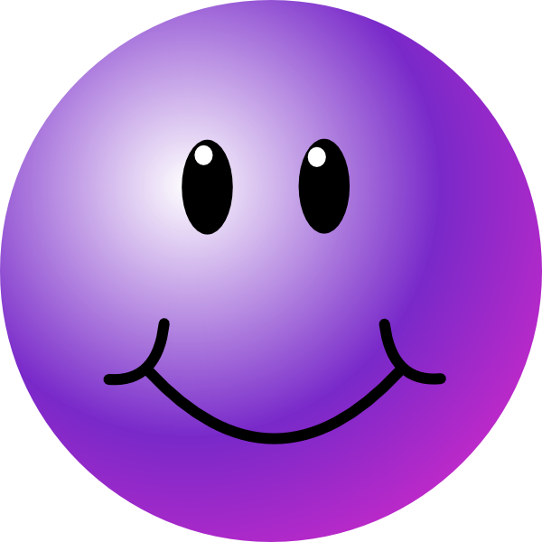 Clipart Of Happy Face Purple Smiley Clip Art At Clker - Purple Smiley ...