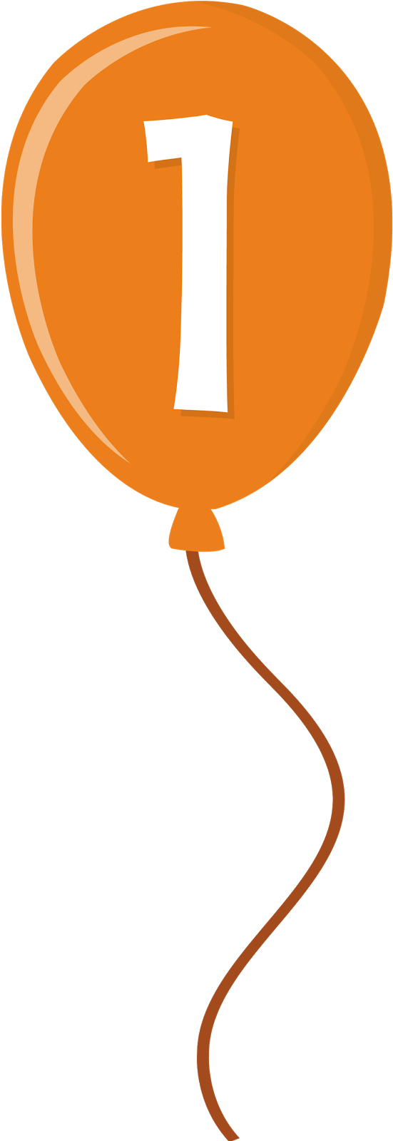 Orange Clipart Baloon - Balloon With Number 1 Clipart - Full Size PNG ...