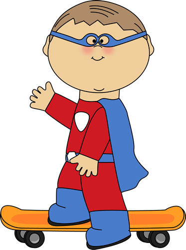 Boy Superhero On A Skateboard - My Cute Graphics Superhero - Full Size ...