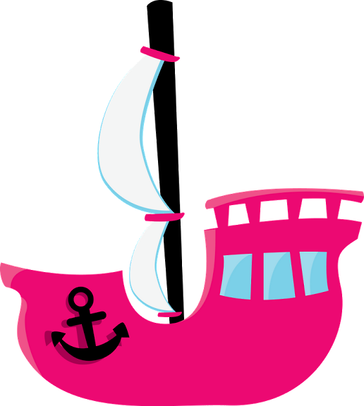 Pink Clipart Pirate Ship - Pink Pirate Ship Clipart - (516x576) Png ...