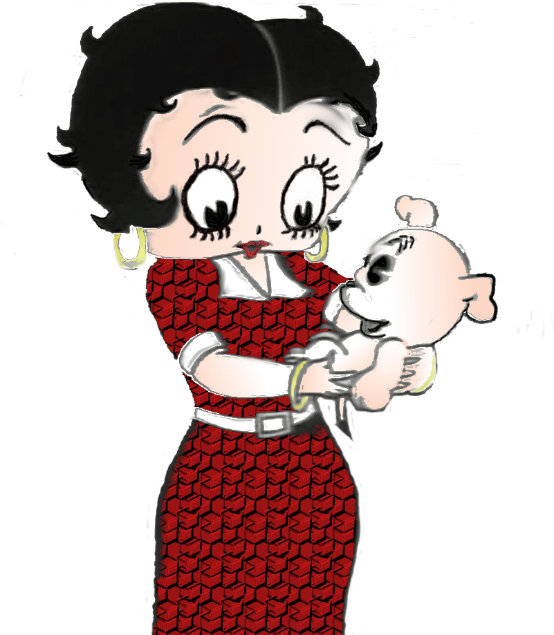 Bettty Boop And Pudgy - Cartoon - (816x985) Png Clipart Download
