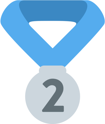 Twitter - 2nd Place Medal Emoji - (512x512) Png Clipart Download