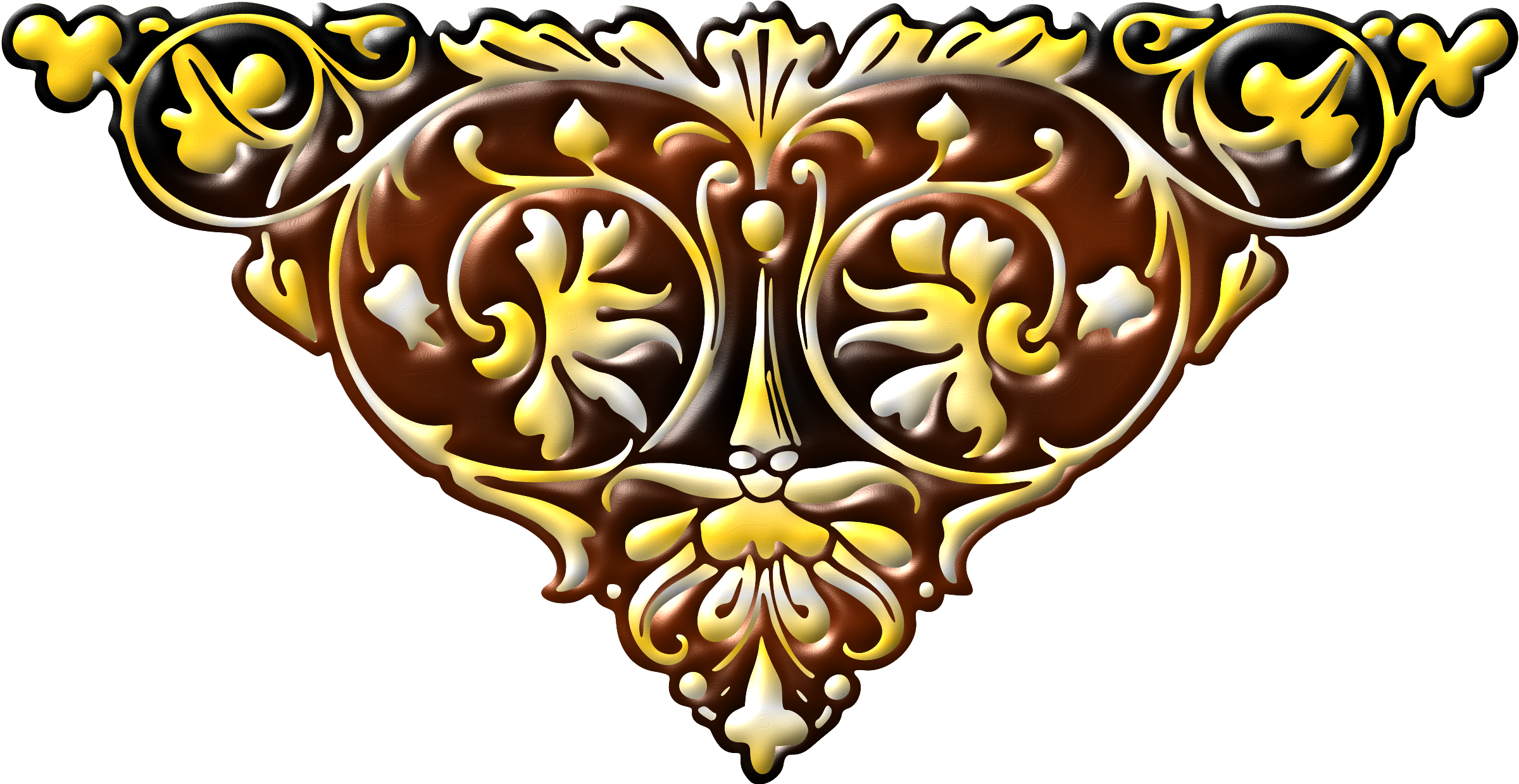 Design 41 - Golden Colour Design Png - (2400x1239) Png Clipart Download