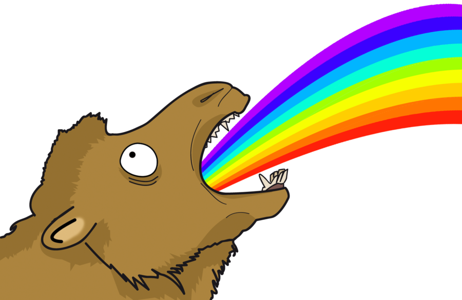 Cute Unicorn Barfing Rainbows - Animals Throwing Up Rainbows - (900x585 ...