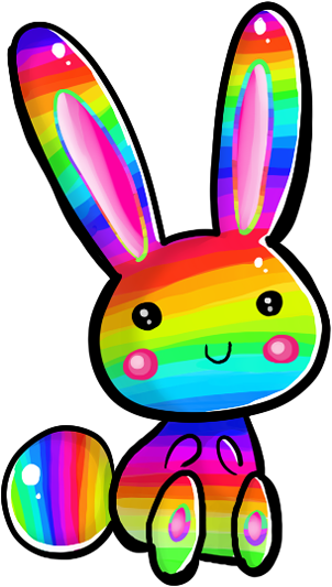 Rainbow Bunny By Glorious - Rainbow Bunnies - (320x549) Png Clipart ...