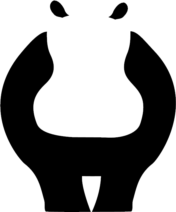Hippo Clip Art Black And White - (1000x1000) Png Clipart Download