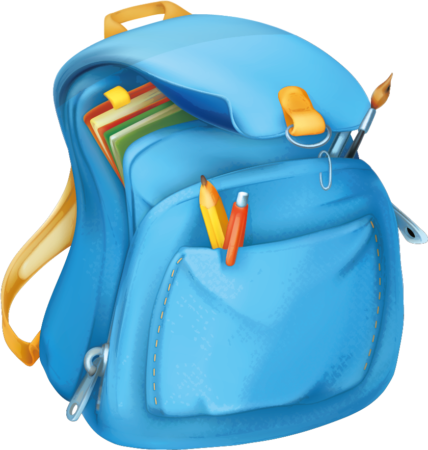 Blue Bag Backpack - Vector Graphics - (1240x1265) Png Clipart Download