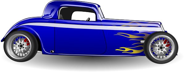Blue Classic Car Clipart - Hot Rod Clipart - (600x233) Png Clipart Download