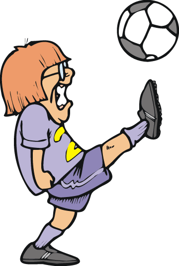 Animated - Girl Kicking A Soccer Ball - (360x536) Png Clipart Download