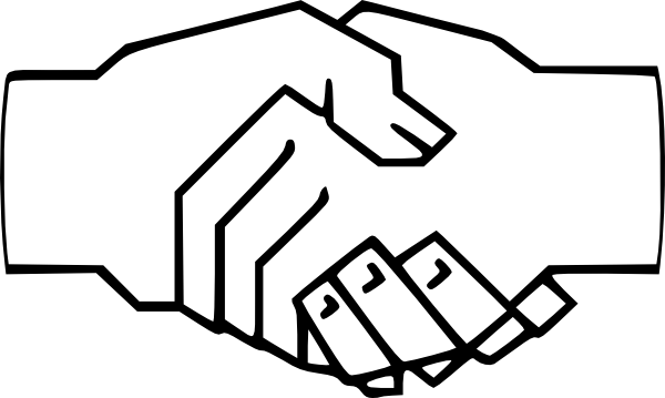 Handshake Clip Art At Clker Com Vector Clip Art Online - Line Art ...